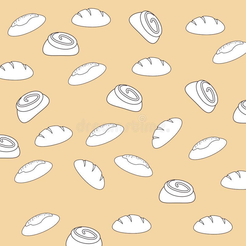 Bread Pattern Background Image Stock Vector - Illustration of sign ...