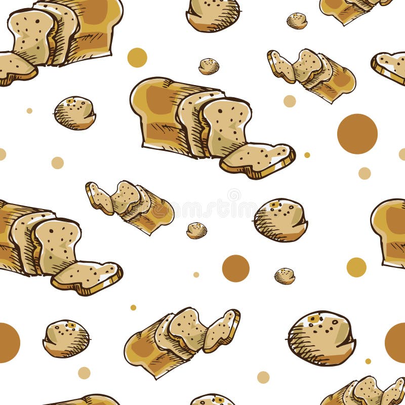 Bread pattern stock vector. Illustration of drawing, vector - 80935806