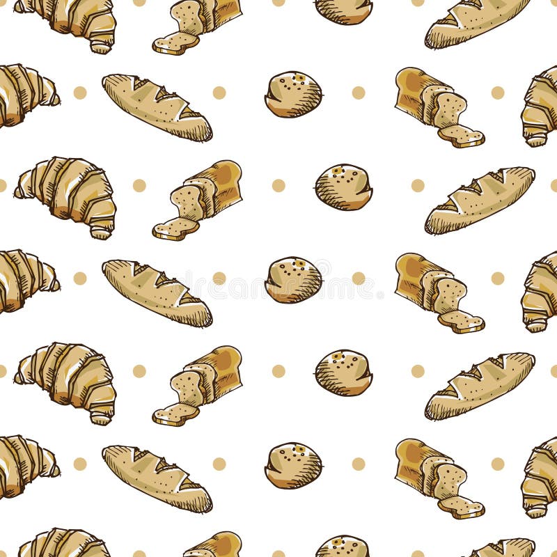 Bread pattern stock vector. Illustration of wallpaper - 80936162