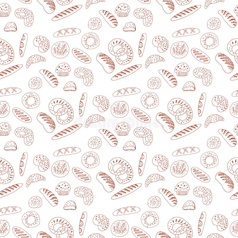 Bread pattern stock vector. Illustration of nutrition - 80168223