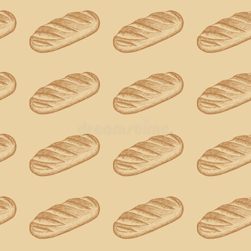 Bread pattern. stock vector. Illustration of doodle - 118814778