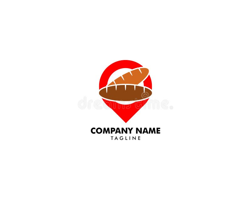 Bread Pin Point Logo Template Design Vector Illustration Stock Vector ...