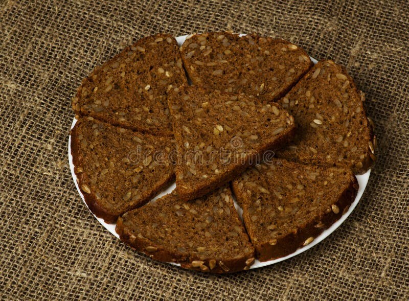 Bread Placed on a Wooden Slope in the Background . Stock Image - Image ...