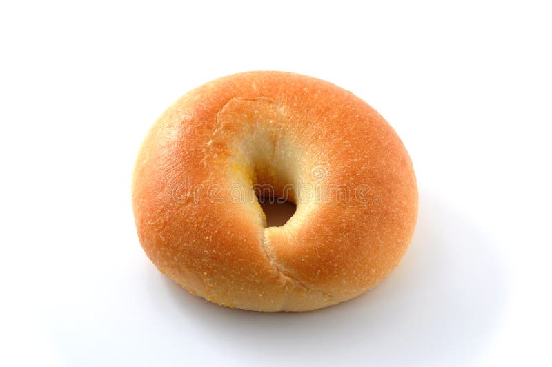 Bread Plain Bagel on the White Background Stock Photo - Image of crust ...