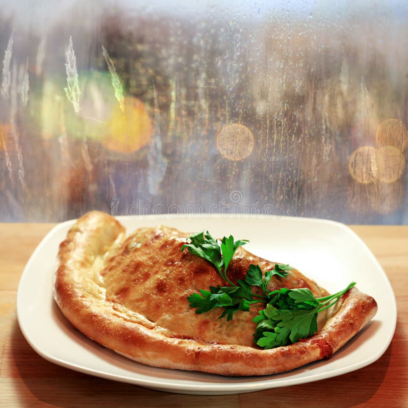 Bread on a Plate on the Background of a Wheat Field Stock Image - Image ...