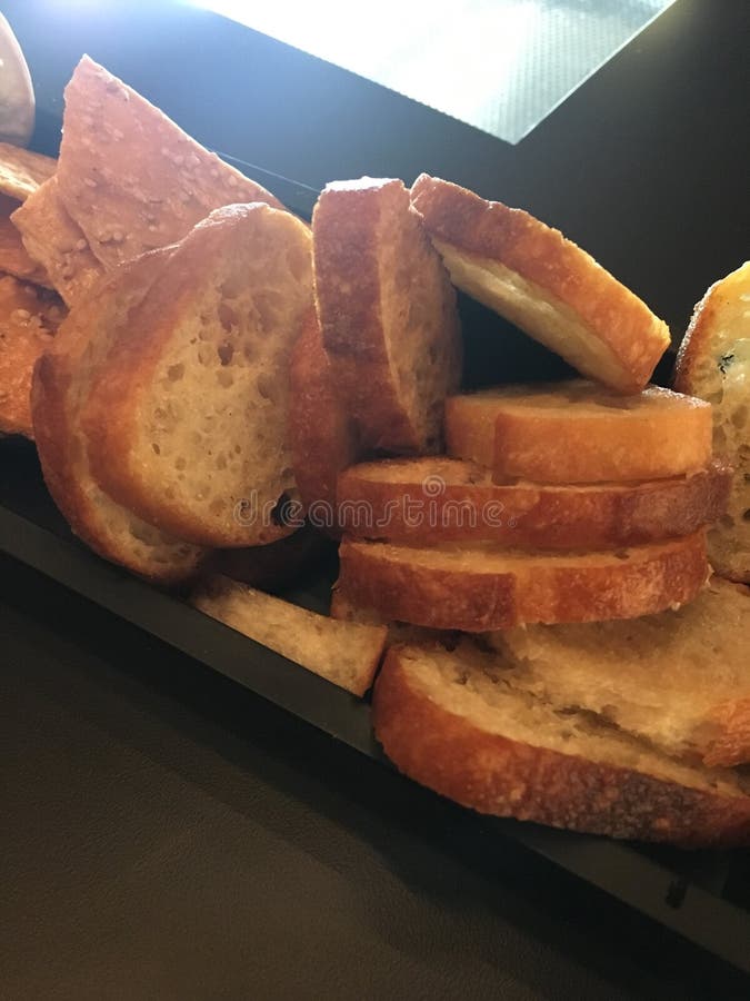 Bread on plate stock image. Image of slices, platter - 103823209