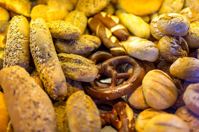 Bread, Bread Products Close-up on a Shelf in the Store Stock Photo ...