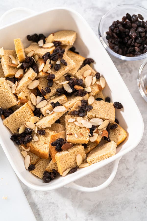 Bread pudding stock photo. Image of kitchenware, almond - 292201234