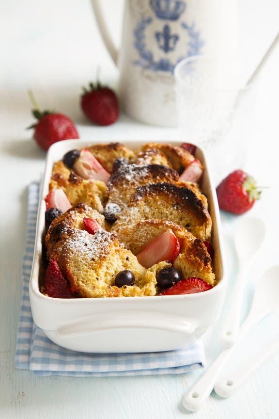 Bread pudding with berries stock photo. Image of brioche - 31987574