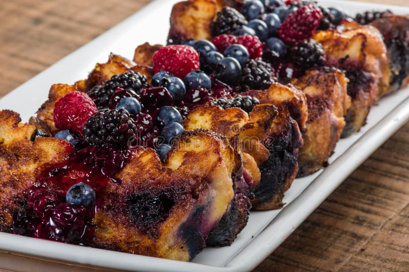 Bread Pudding with Berry Topping Stock Image - Image of pudding ...