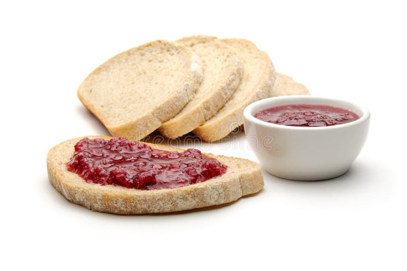 Bread and raspberry jam stock image. Image of background - 66719085