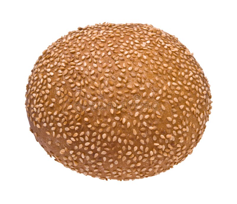 Bread Roll with Sesame Seeds Stock Photo - Image of consumption ...