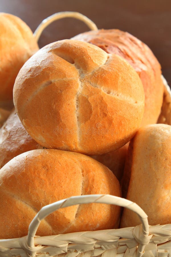 Bread rolls in basket stock photo. Image of breakfast - 11996894
