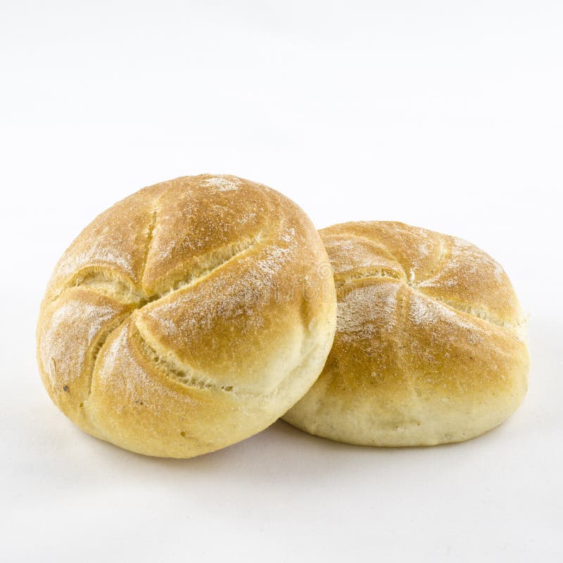 Bread Rolls Isolated on White. Stock Image - Image of healthy, bread ...