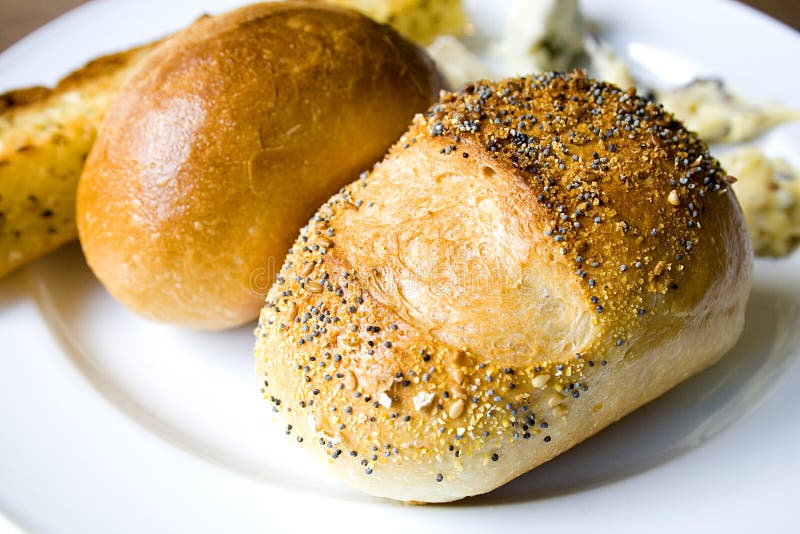 Bread rolls on plate stock image. Image of details, bread - 4000723