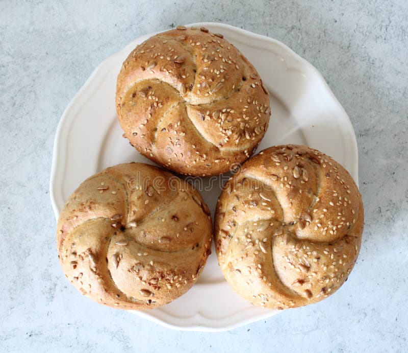 Bread rolls on a plate stock image. Image of fresh, baker - 120553075