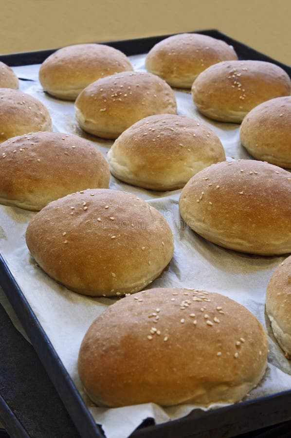 Bread Rolls on a Tray(vertical) Stock Photo - Image of sesame, bakery ...