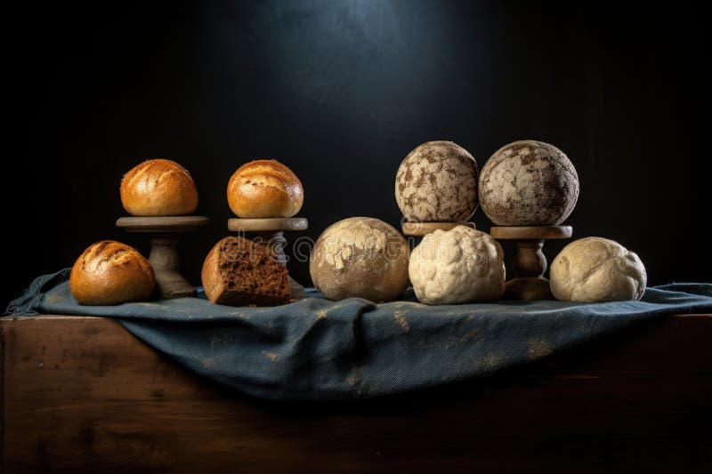 Bread Rolls in Various Stages of Rising Stock Photo - Image of ...