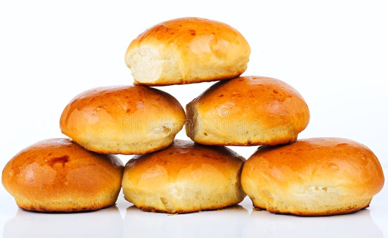 Bread Rolls Isolated on White Background Stock Photo - Image of bread ...
