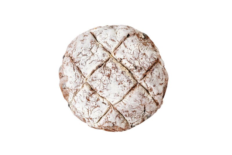 Bread Round Brown Isolated on White Background Stock Image - Image of ...