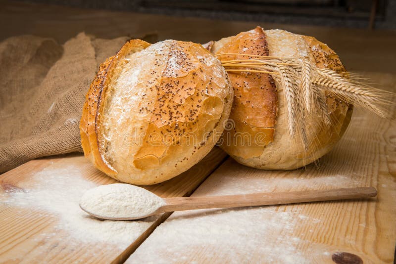 Bread rustic stock photo. Image of domestic, baked, grain - 66482366