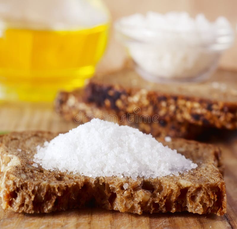 Bread with salt stock image. Image of health, macro, grain - 23781905