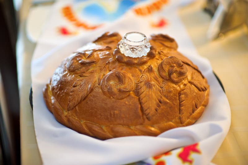 Bread and Salt, a Russian Tradition Stock Image - Image of adults, loaf ...