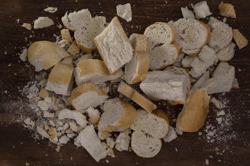 Bread with scraps stock photo. Image of closeup, lard - 12965680
