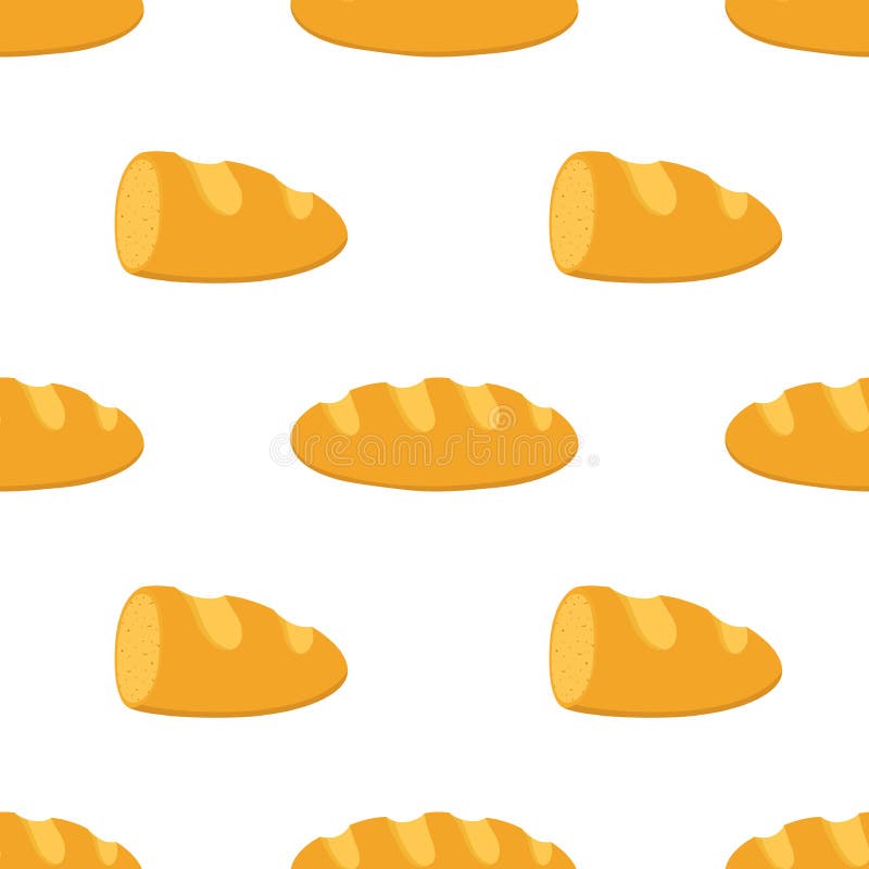 Bread Seamless Pattern, Loaf, Bakery, Pastry. Cartoon Flat Style ...