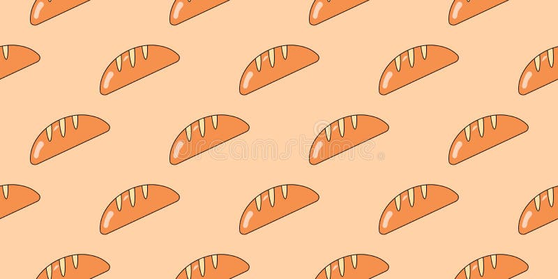 Bread Seamless Pattern. Vector Baguette Background for Design Stock ...