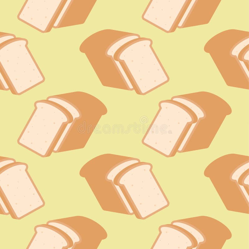 Bread Seamless Pattern Flat Design Vector Illustration Stock Vector ...