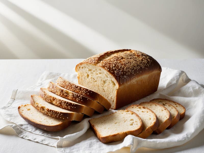 Bread with Sesame Seeds Sliced and Ready To Serve Stock Photo - Image ...