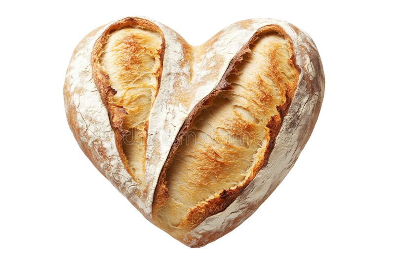 Bread in the Shape of Heart Isolated Stock Image - Illustration of ...