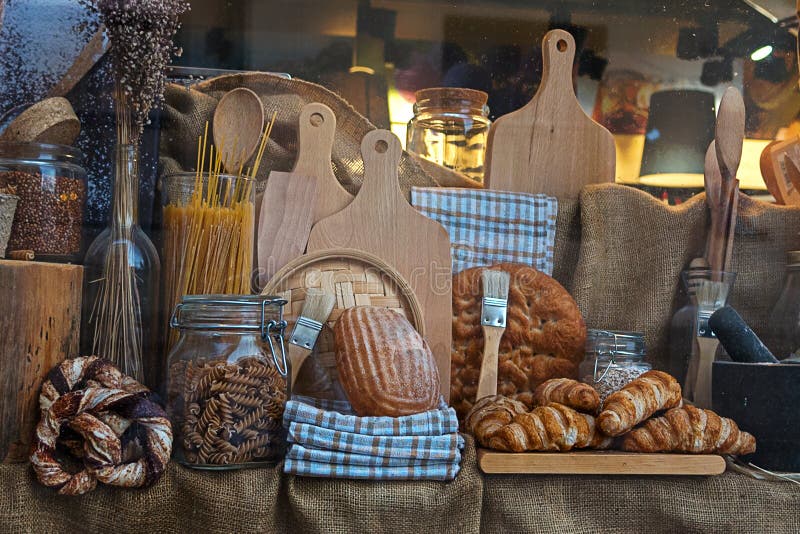 Bread Shop Window. Registration by Means of Cutting Boards, Bread ...