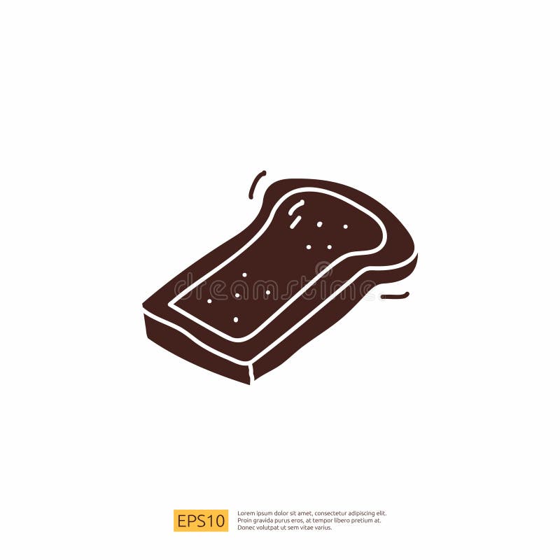 Bread Slice for Cafe Concept Vector Illustration. Hand Drawing Doodle ...