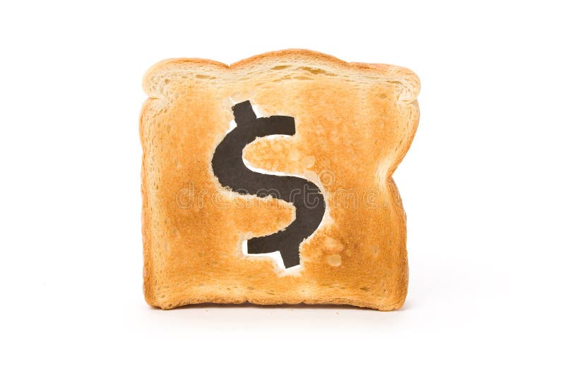 Bread Slice with Dollar Sign Stock Photo - Image of making, investment ...
