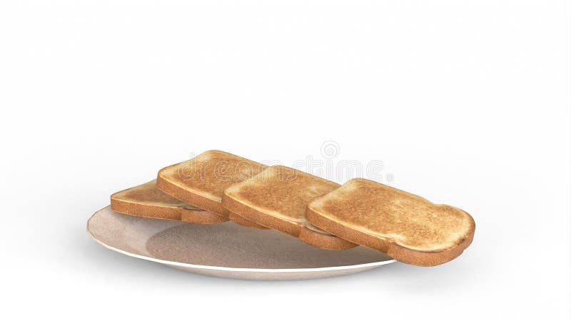 Bread Slice Drop Reverse in Plate Stock Photo - Image of isolated ...