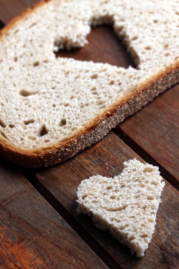 Bread slice heart 5 stock image. Image of heart, closeup - 25128433