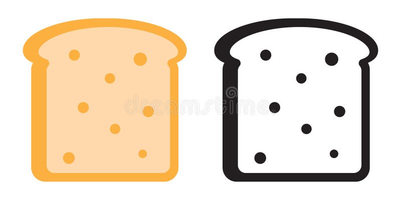 Bread Slice Icons in Flat Style. Stock Vector - Illustration of icon ...