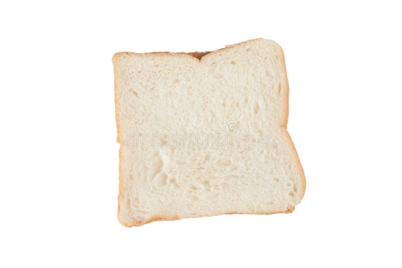 Bread Slice Isolated on White Background Stock Photo - Image of crust ...