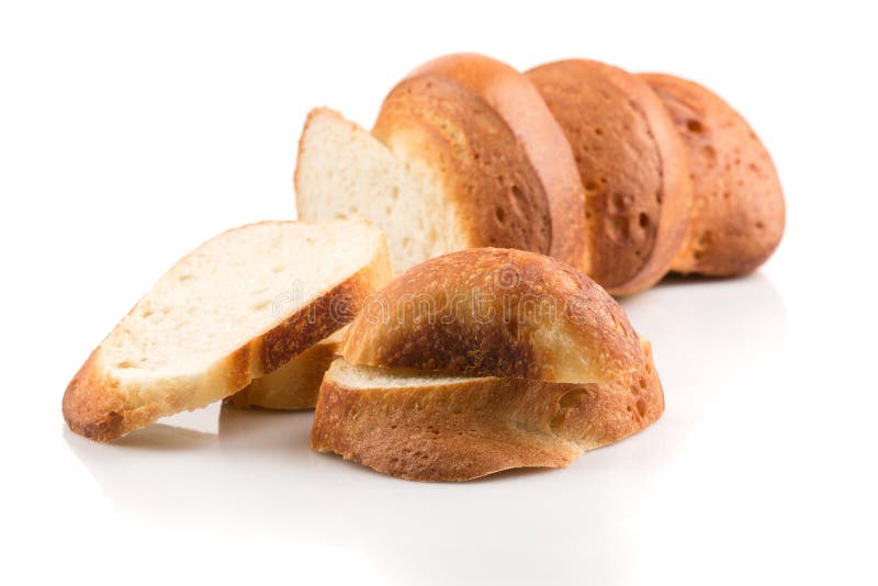 Bread Slice Isolated on White Stock Photo - Image of black, single ...