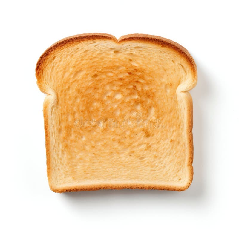 Bread Slice Lightly Toasted Isolated on White. Generative Ai Stock ...
