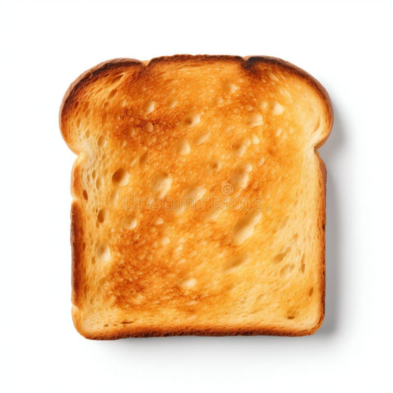 Bread Slice Lightly Toasted Isolated on White. Generative Ai Stock ... Bread Slice Lightly Toasted Isolated on White. Generative Ai Stock ...