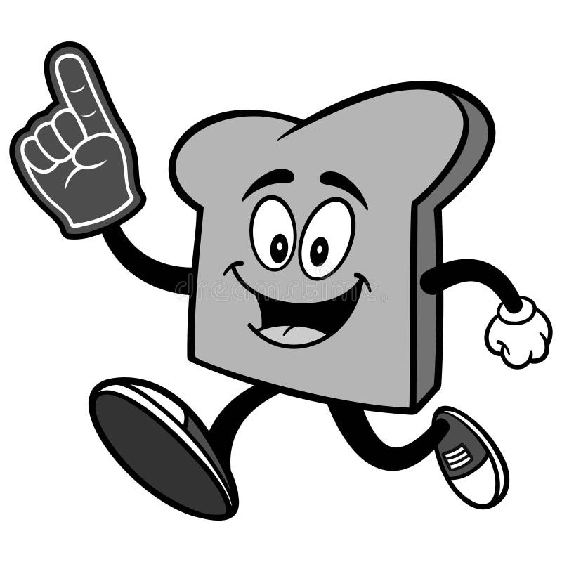 Bread Slice Running with a Trophy Stock Vector - Illustration of ...