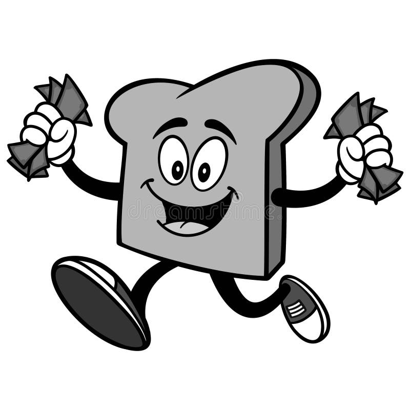 Bread Slice Running Money Stock Illustrations – 3 Bread Slice Running ...