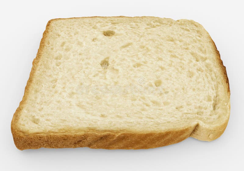 Bread Slice - Single Toast Close-up - Isolated on White Stock Image ...