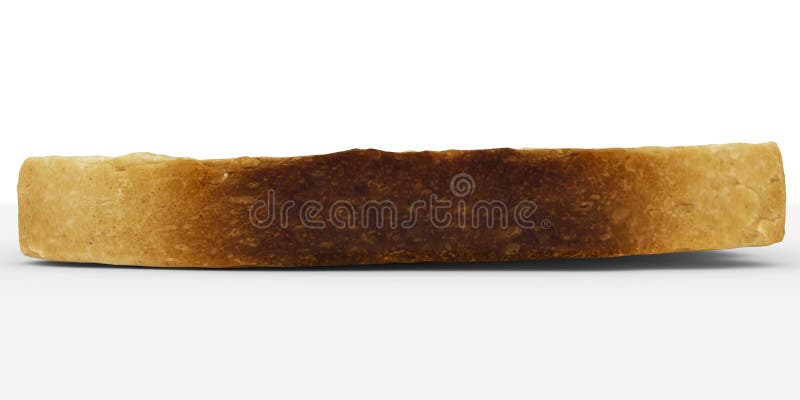 Bread Slice - Single Toast Crust Close-up - Isolated on White Stock ...