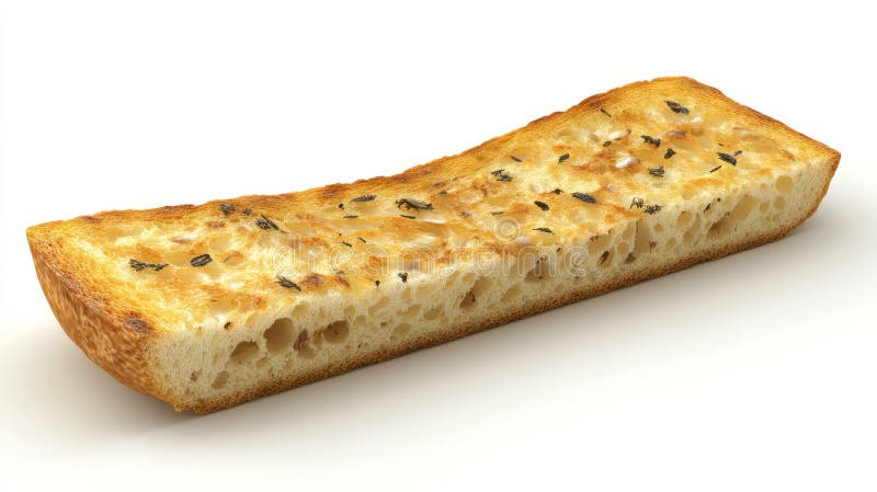 Bread Slice - Single Toast Crust Close-up - Isolated on White - 3d ...