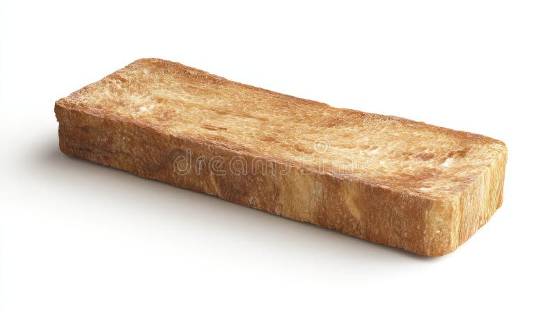 Bread Slice - Single Toast Crust Close-up - Isolated on White - 3d ...