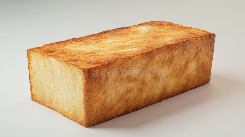 Bread Slice - Single Toast Crust Close-up - Isolated on White - 3d ...